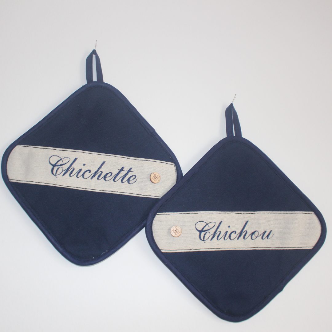 Maniques "Toile unie" - 25 Points de couture